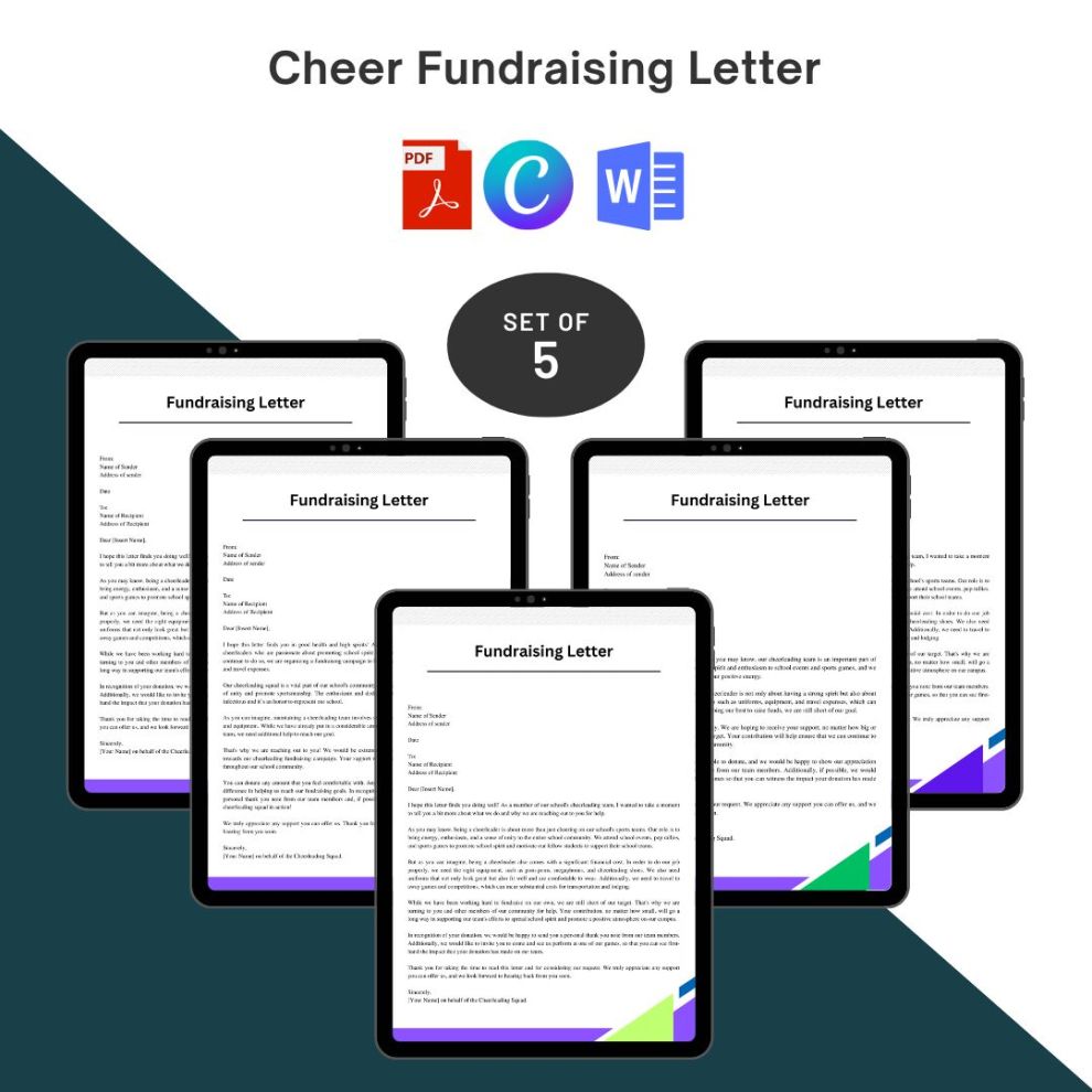Cheer Fundraising Letter Template | Editable & Printable