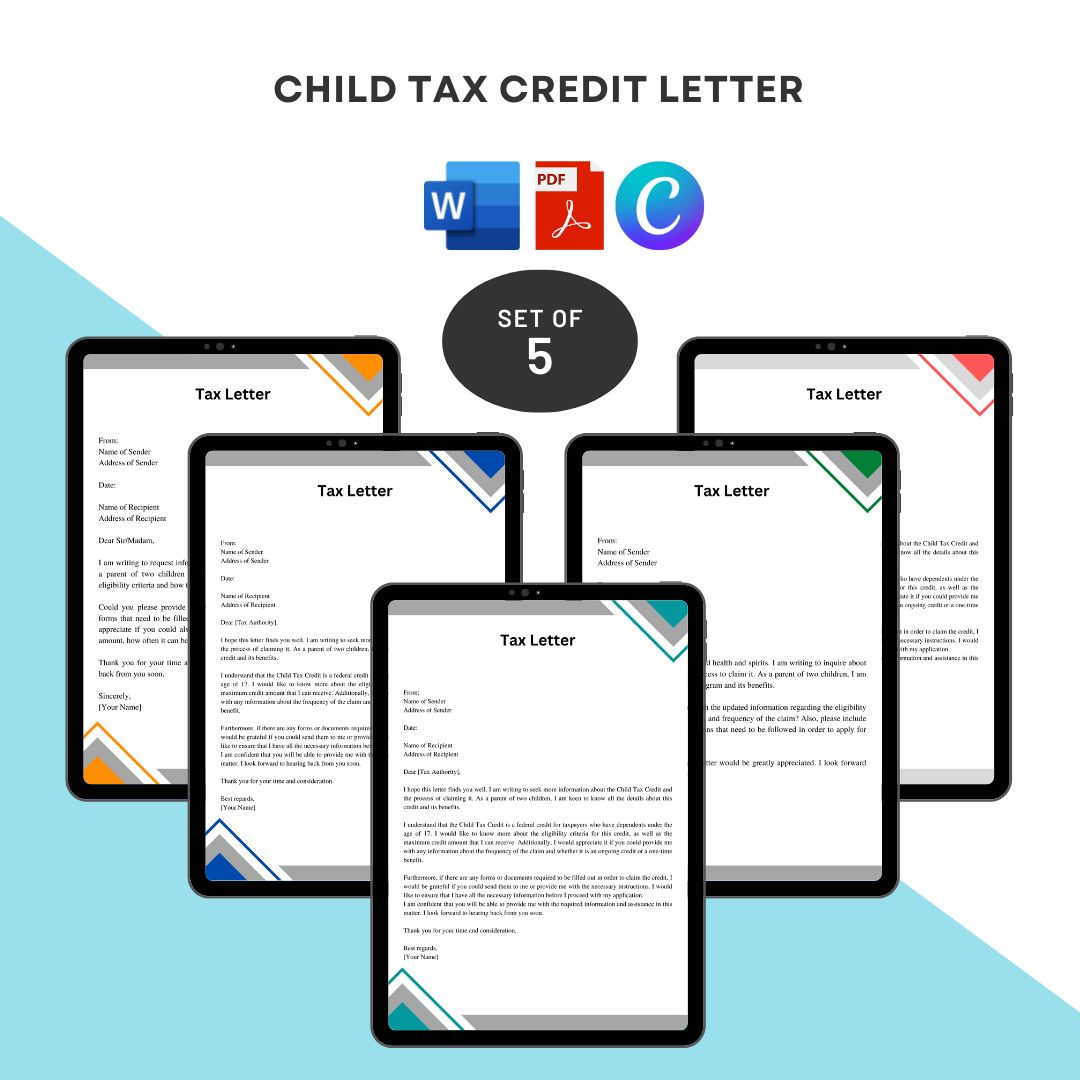 Child Tax Credit Letter Sample with Examples [Word]