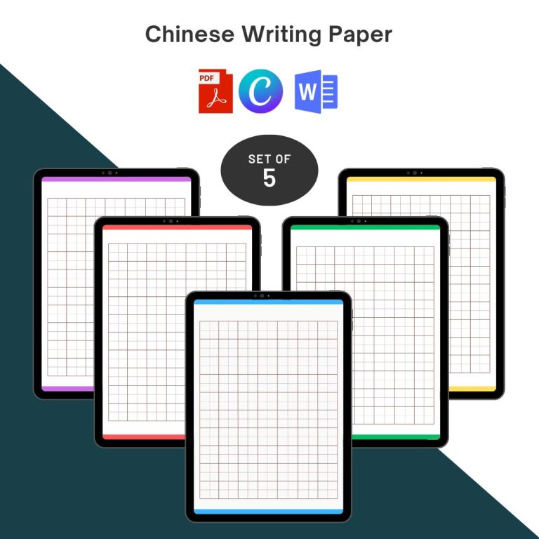 Chinese Writing Paper Printable Template in PDF & Word