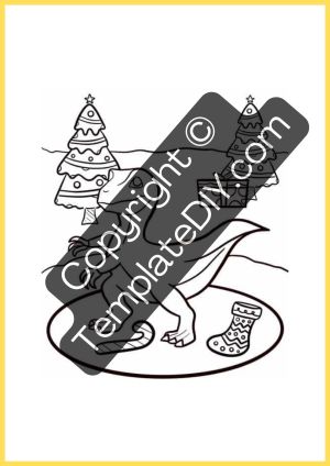 Christmas Dinosaur Coloring Pages Template Printable PDF