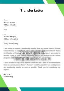 Church Membership Transfer Letter Sample with Examples