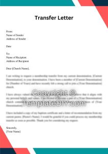 Church Membership Transfer Letter Sample with Examples