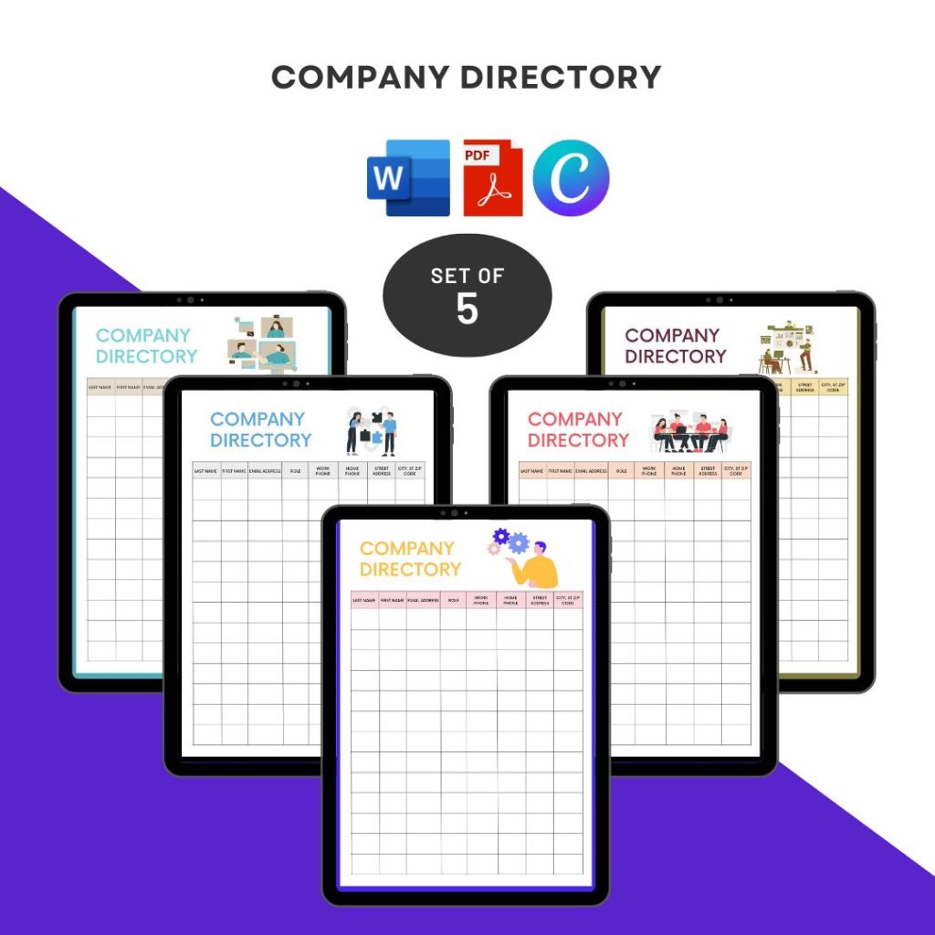 Company Photo Directory Template | PDF, Word & Excel
