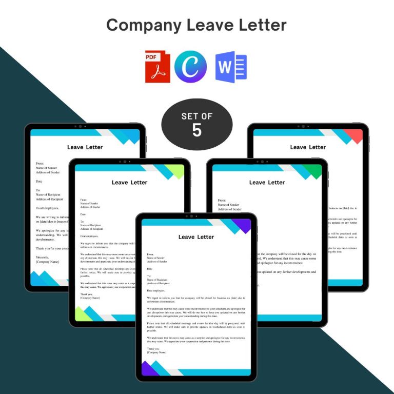 Company Leave Letter Template | Word Editable Samples