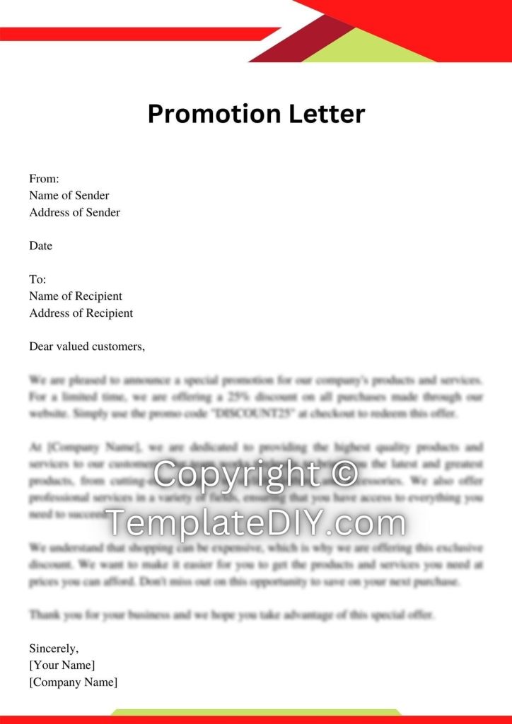 Company Promotion Letter Sample with Examples [Word]