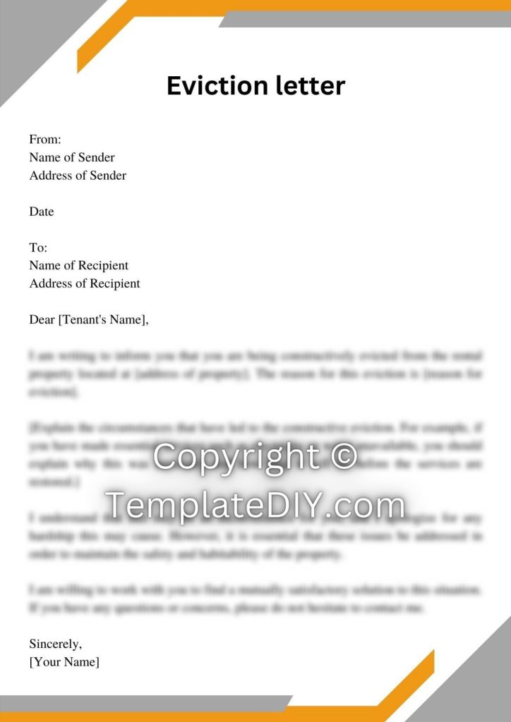 Constructive Eviction Letter Sample with Examples