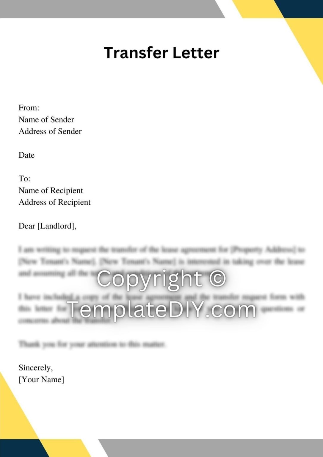 Contract Transfer Letter Sample with Examples [Word]