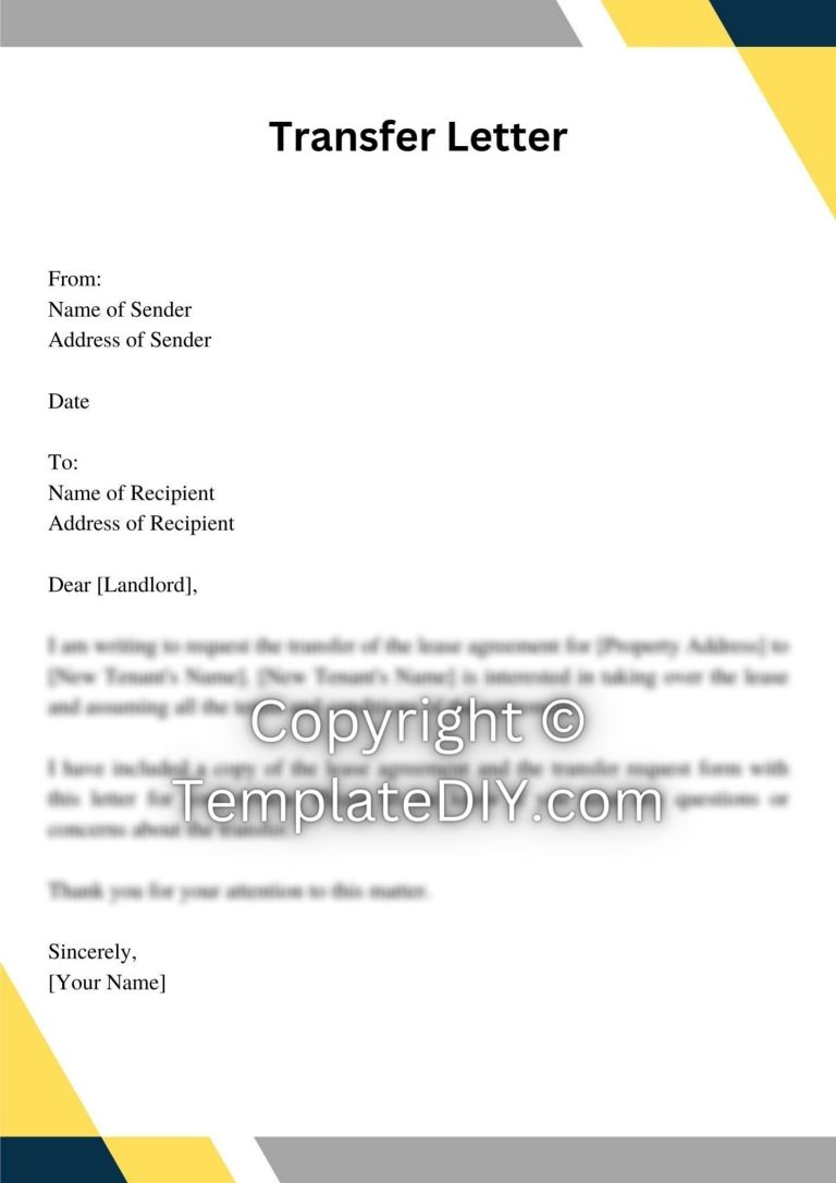 Contract Transfer Letter Sample with Examples [Word]