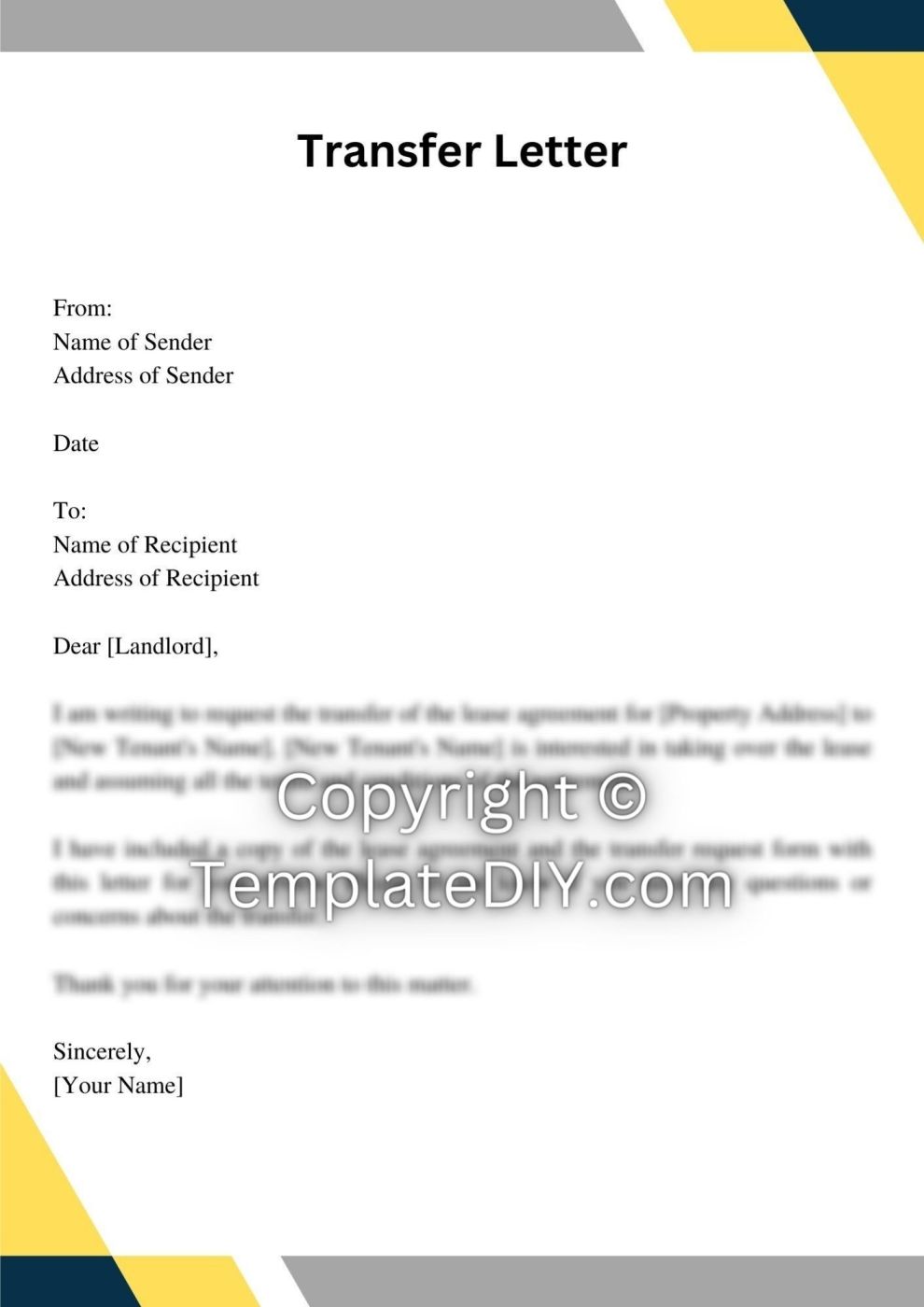 Contract Transfer Letter Sample with Examples [Word]