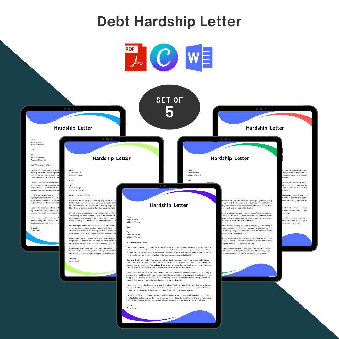 Debt Hardship Letter Sample Template with Examples [Word]