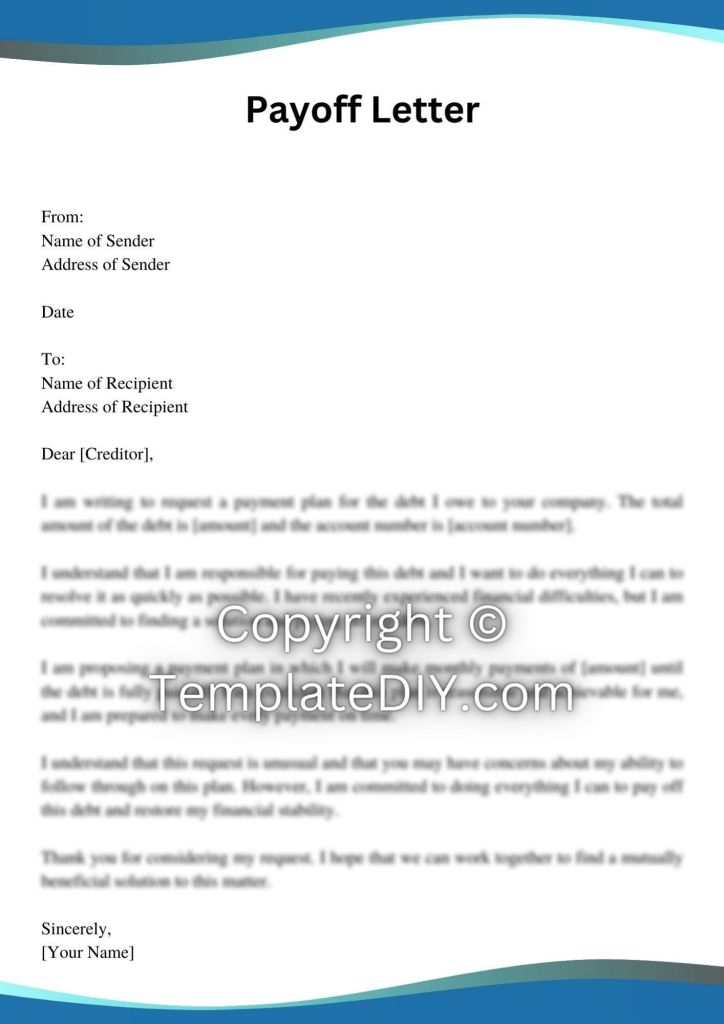 Debt Payoff Letter Sample Template with Examples [Word]