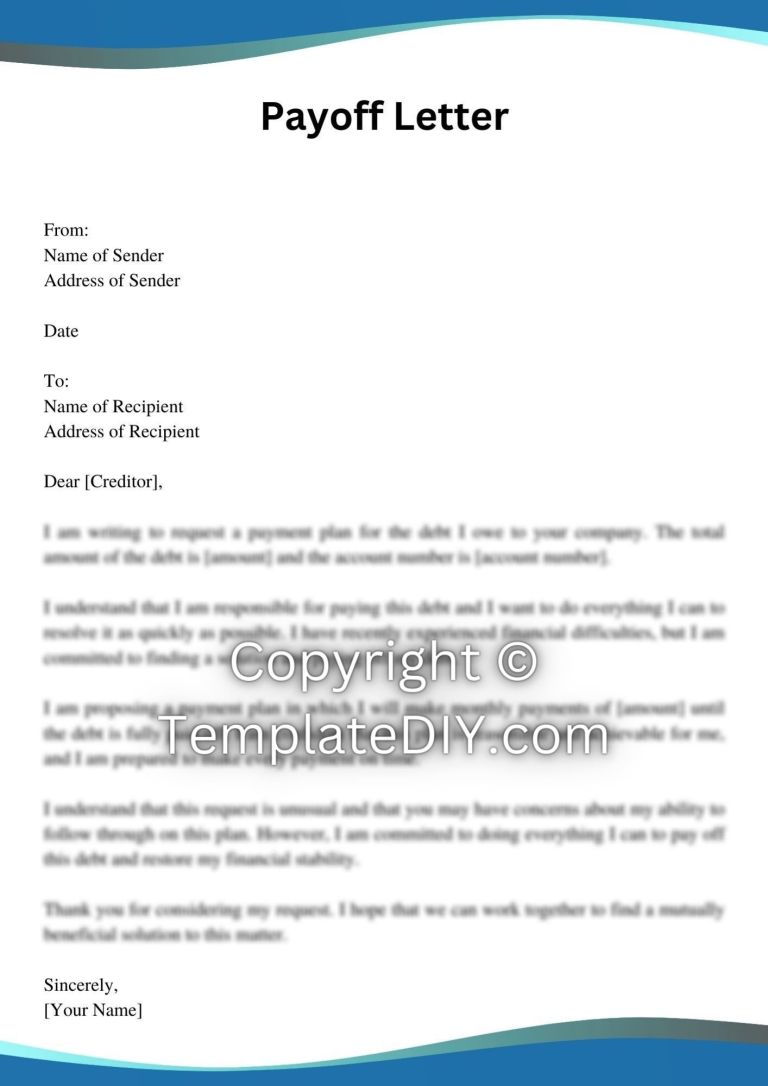 Debt Payoff Letter Sample Template with Examples [Word]