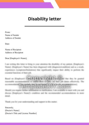 Disability Letter from Doctor Sample | PDF & Word Template