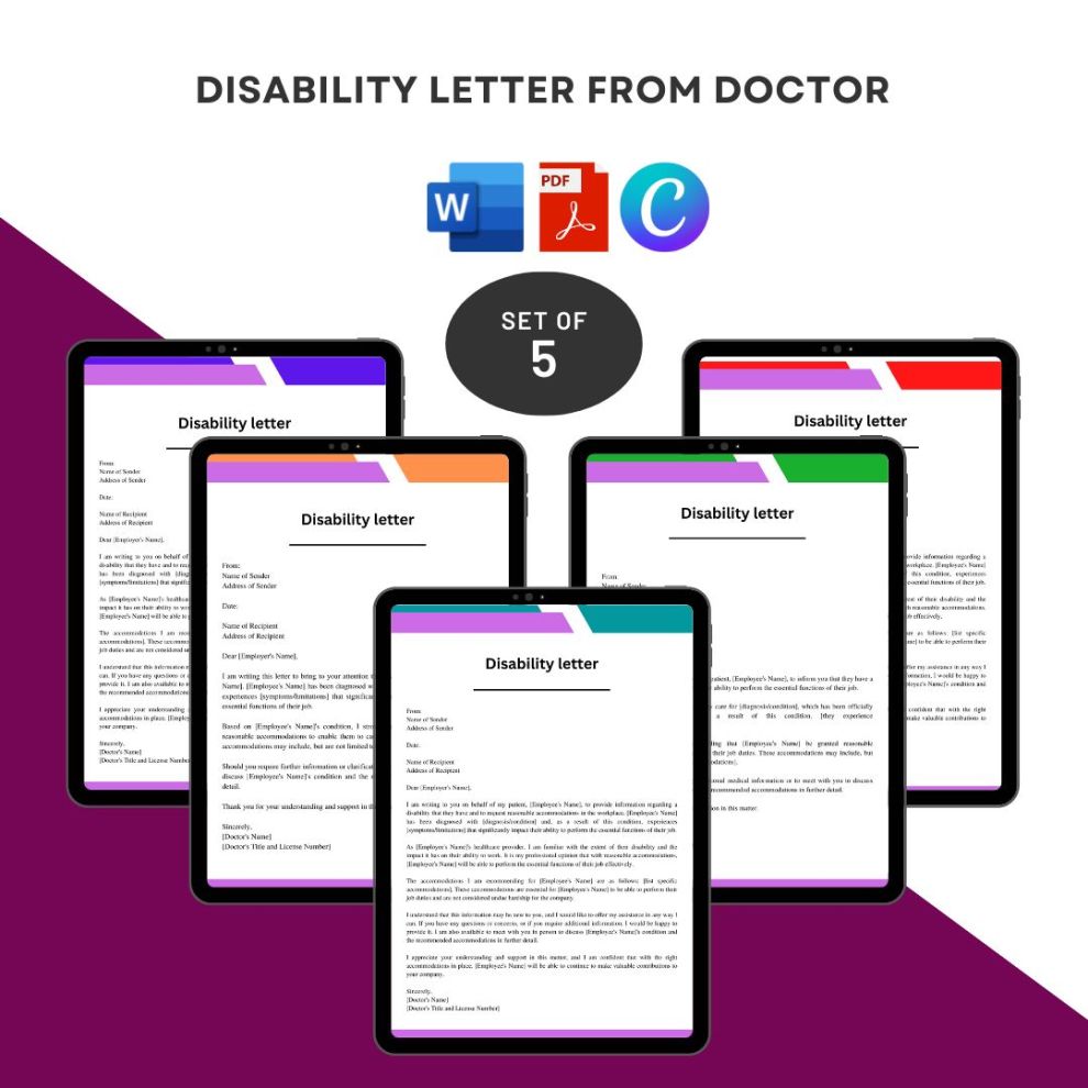 Disability Letter from Doctor Sample | PDF & Word Template