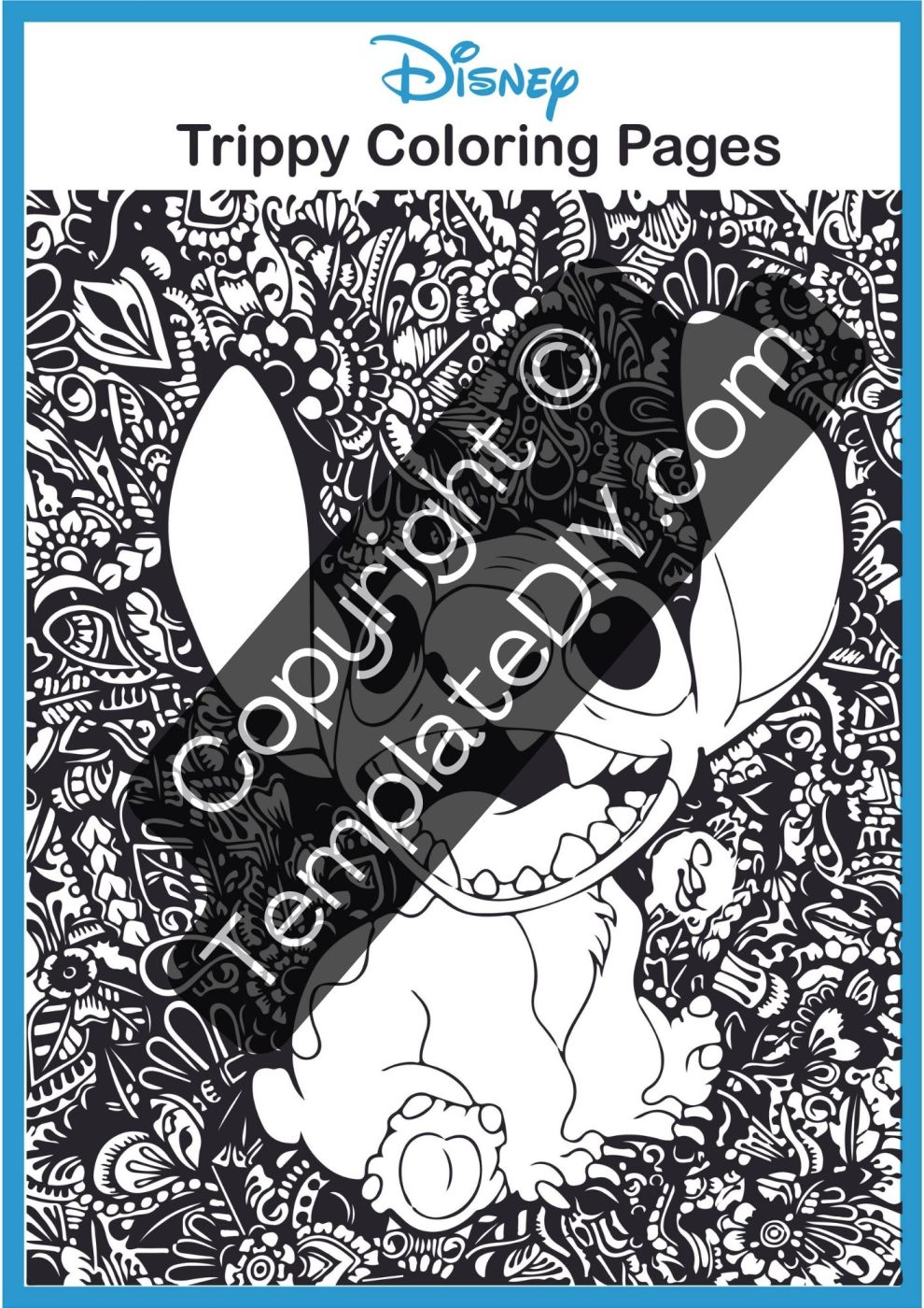 Disney Trippy Coloring Pages Template Printable PDF