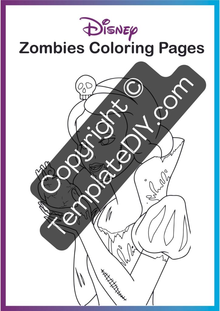 Disney Zombies Movie Coloring Pages Printable