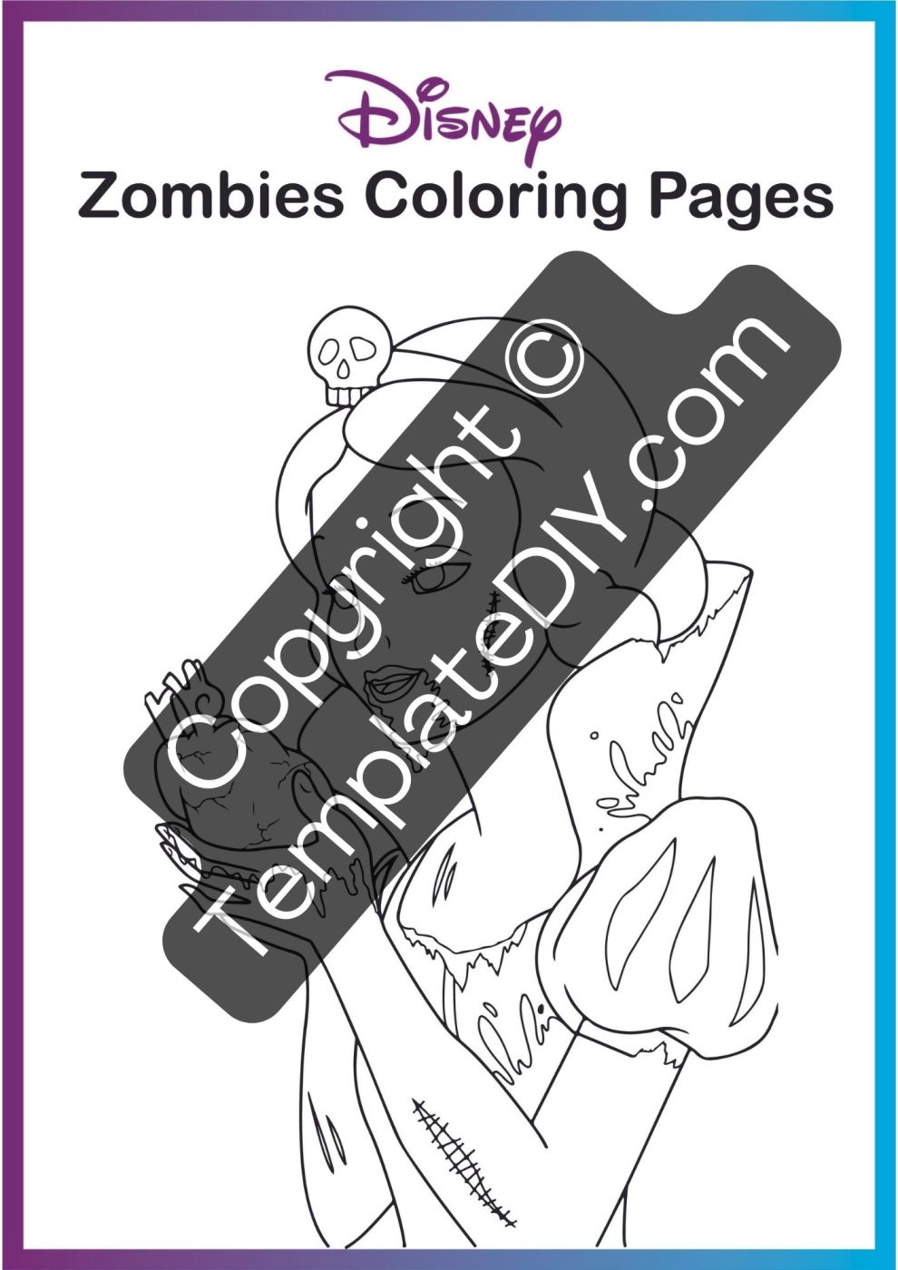 Disney Zombies Movie Coloring Pages Printable