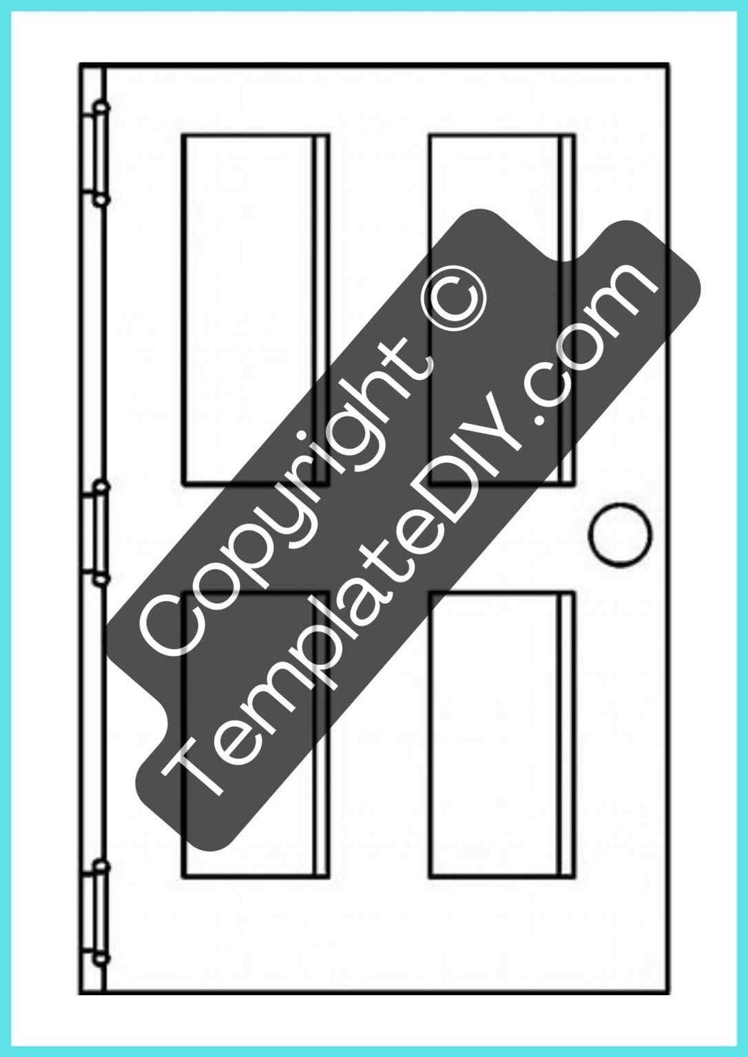 Door Coloring Page Template Printable Blank PDF