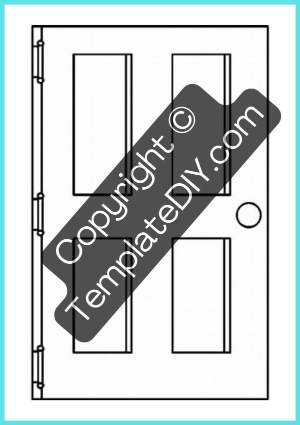 Door Coloring Page Template Printable Blank PDF