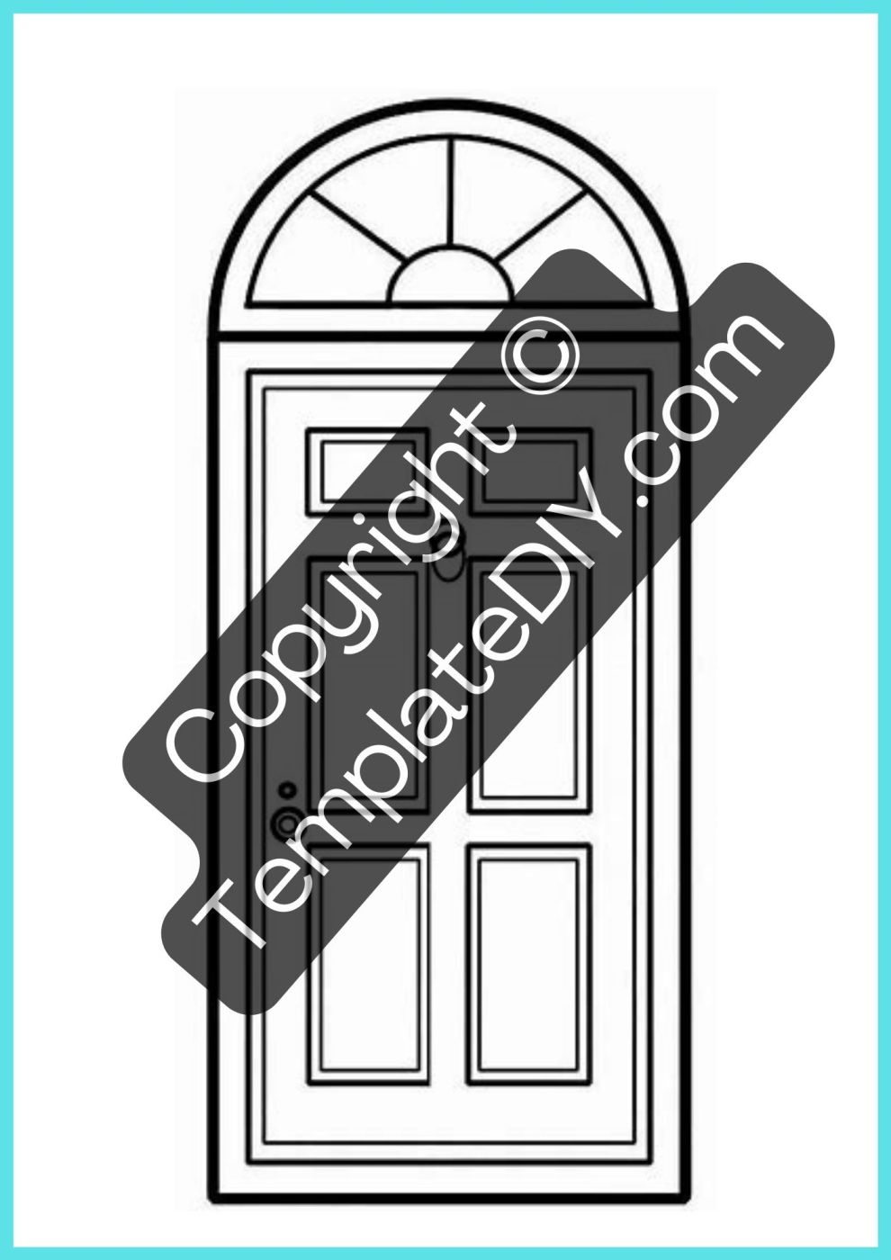 Door Coloring Page Template Printable Blank PDF