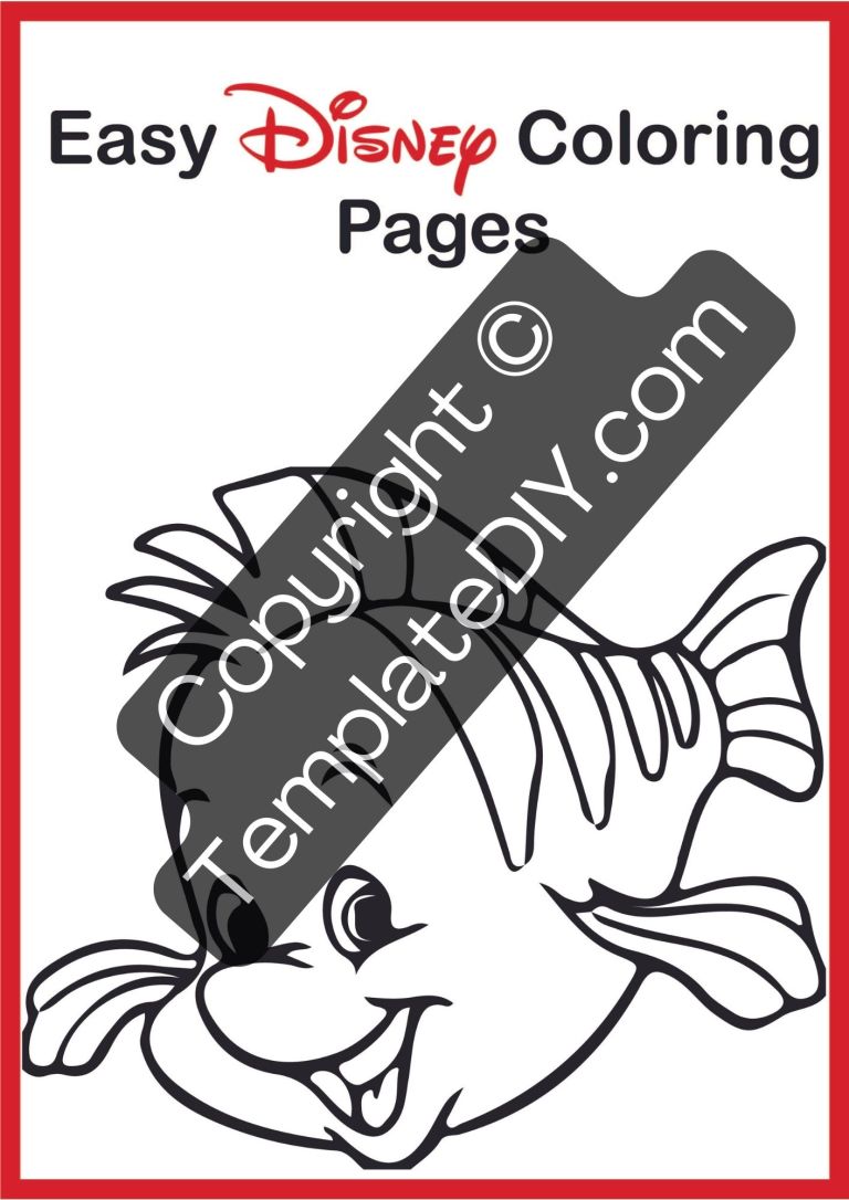 Easy Disney Coloring Pages Template Blank Printable PDF