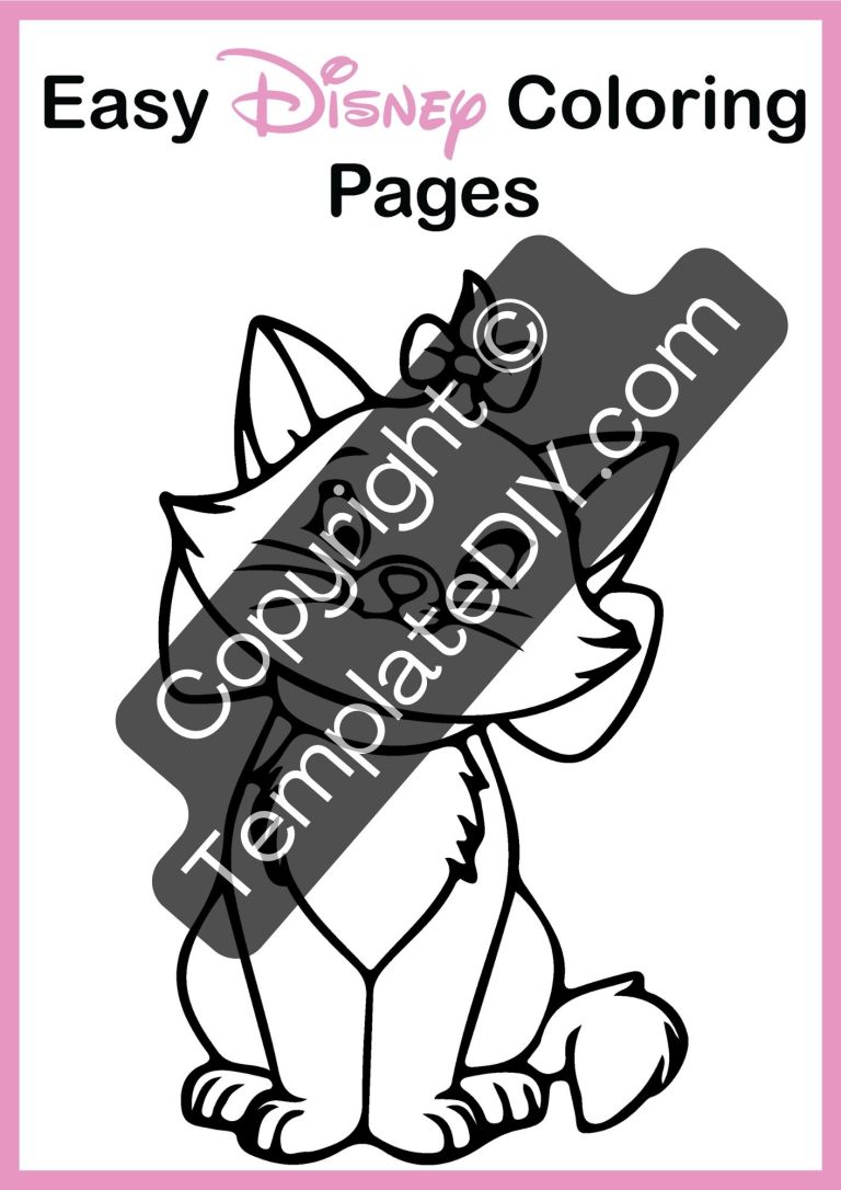Easy Disney Coloring Pages Template Blank Printable PDF
