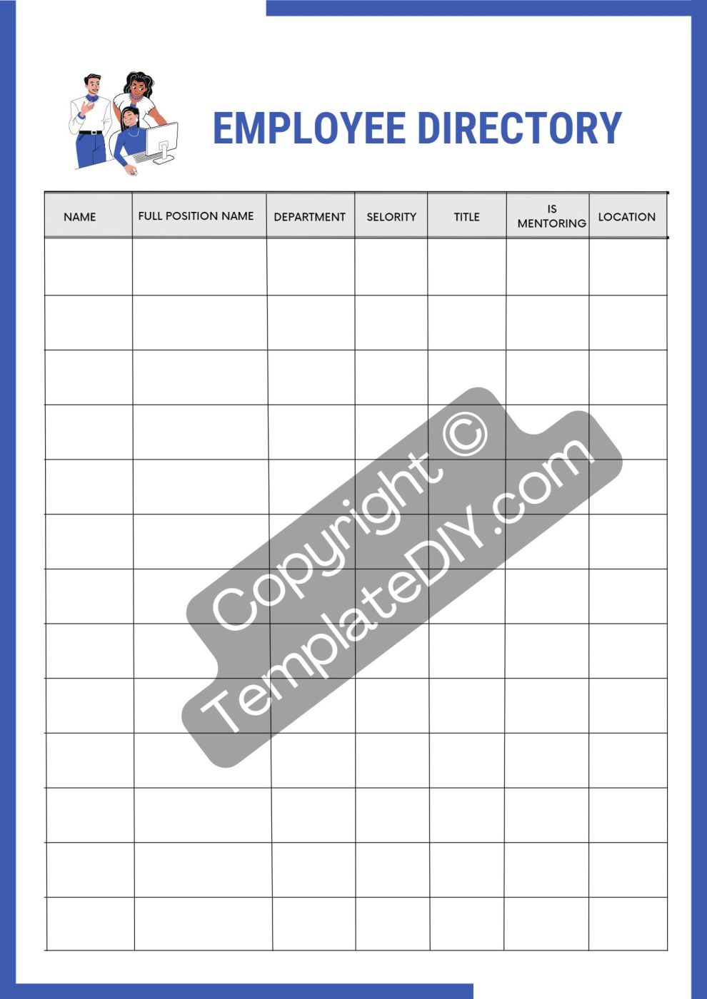 Employee Directory Template Printable PDF, Word, Excel