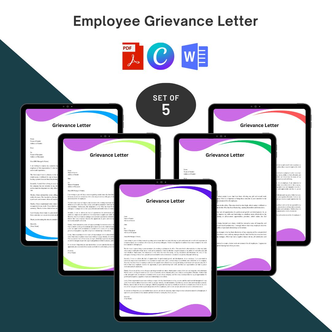 Employee Grievance Letter Sample with Examples [Word]