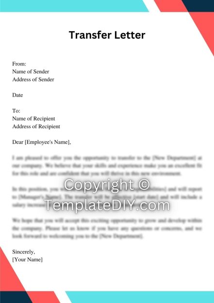 Employee Internal Transfer Letter Sample with Examples
