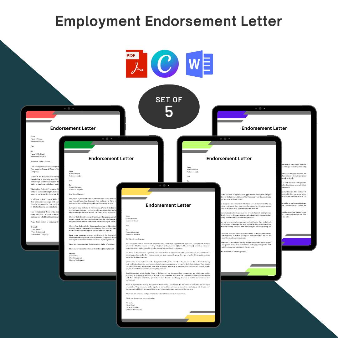 Employment Endorsement Letter Sample with Examples [Word]