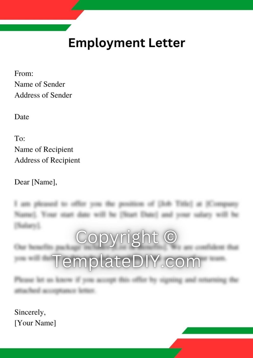 Employment Statement Letter Sample Template Examples