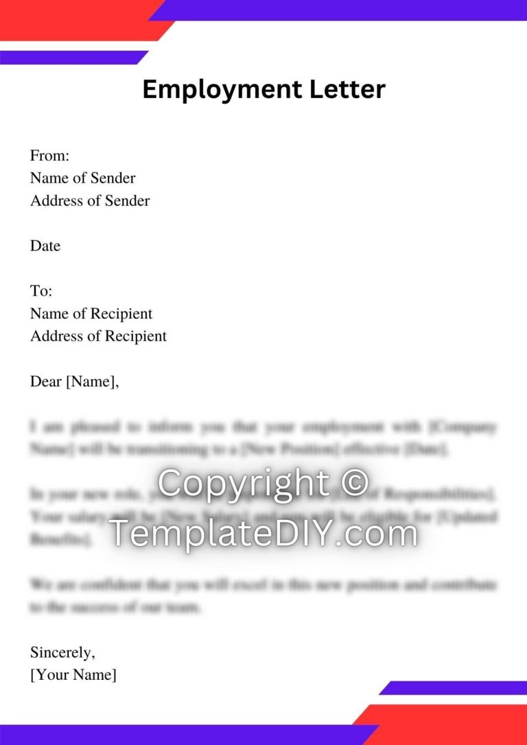 Employment Statement Letter Sample Template Examples