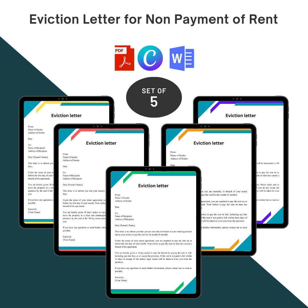 Eviction Letter for Non Payment of Rent Sample [Word]
