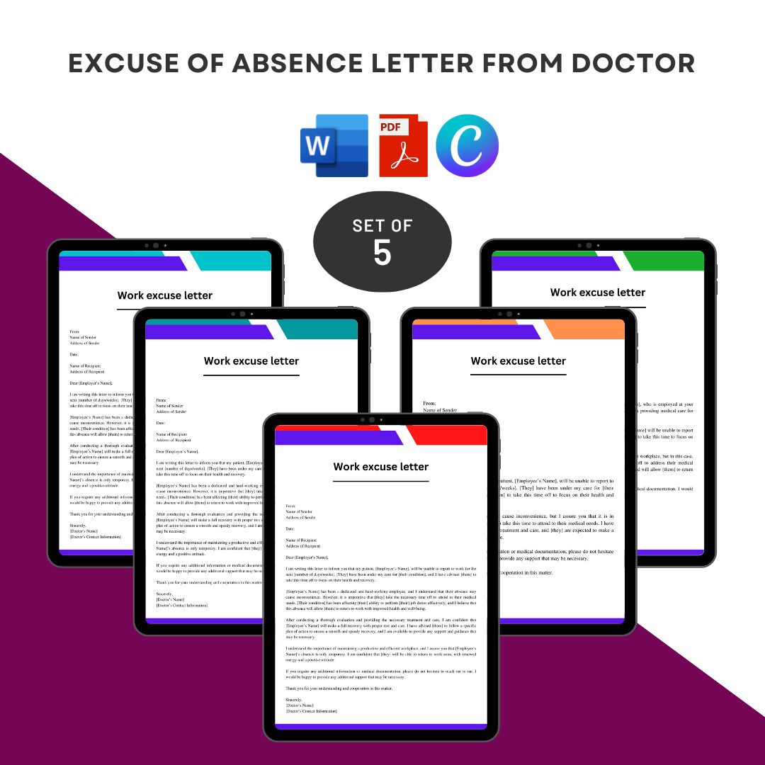 Doctor’s Note for Work Absence Printable Template