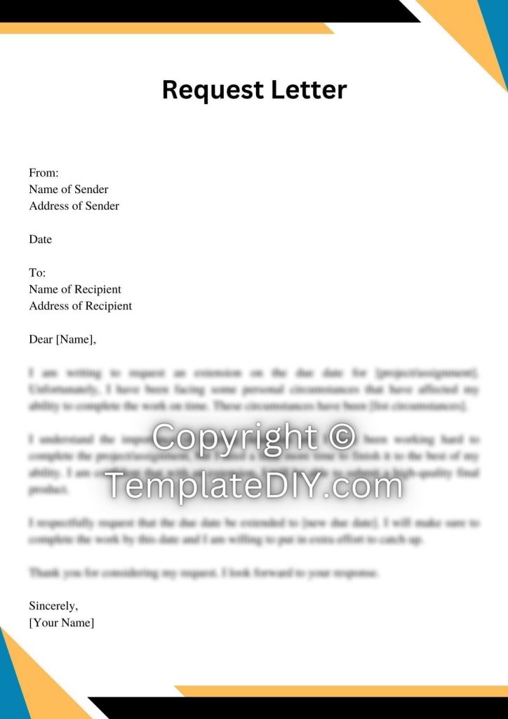 Request Letter for Due Date Extension | Download Template