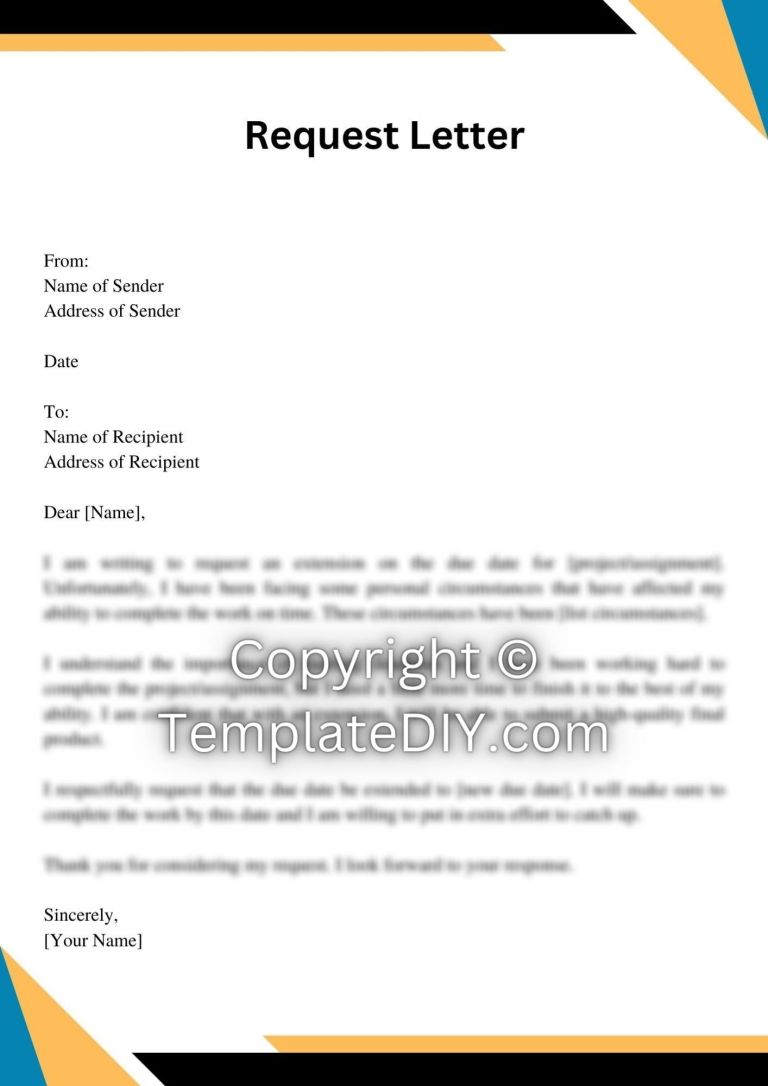 Request Letter for Due Date Extension | Download Template