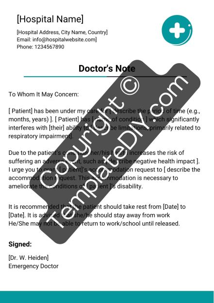 Eye Doctor Note for Work Template | PDF & Word