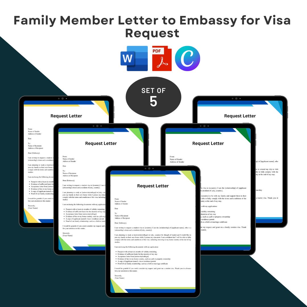 Family Member Letter for Visa Request | Sample Template