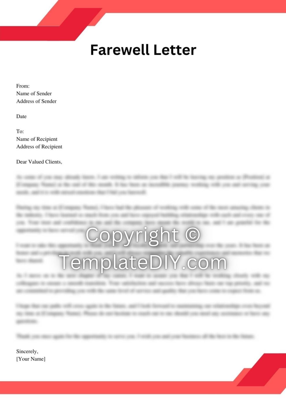 Farewell Letter to Clients Sample with Examples [Word]