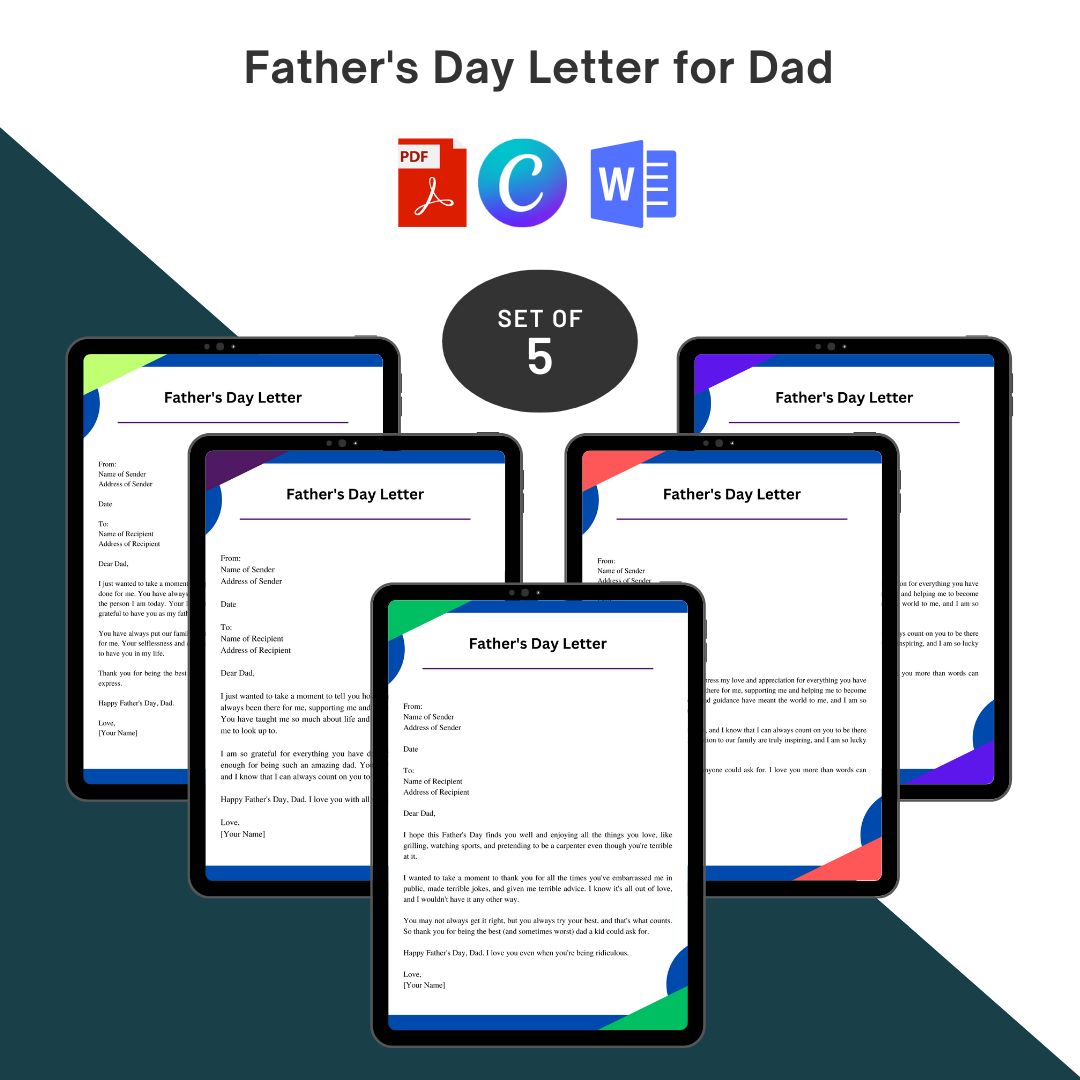 Father's Day Letter for Dad Sample Template with Examples