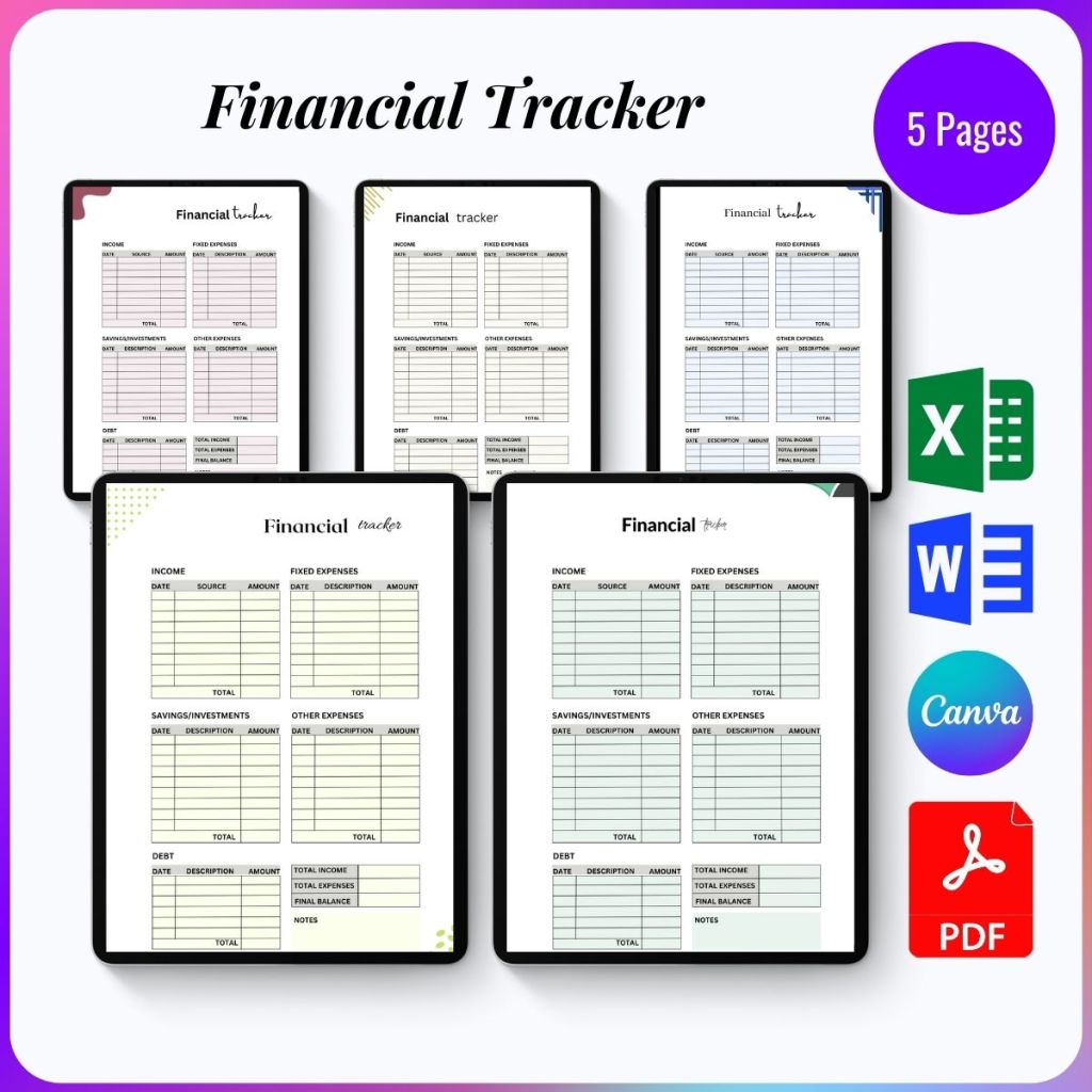 Financial Budget Template Blank Printable [PDF, Word]