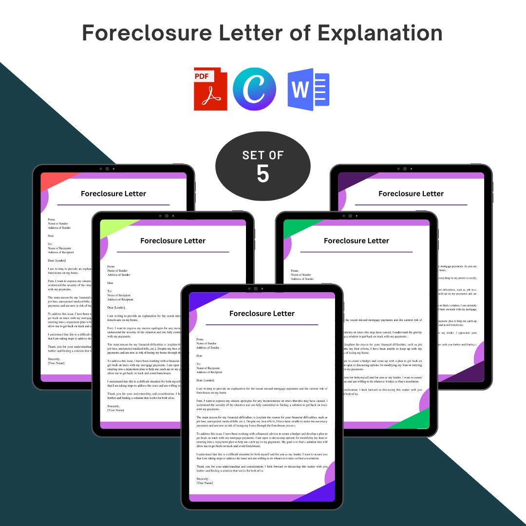Foreclosure Letter of Explanation Sample with Examples