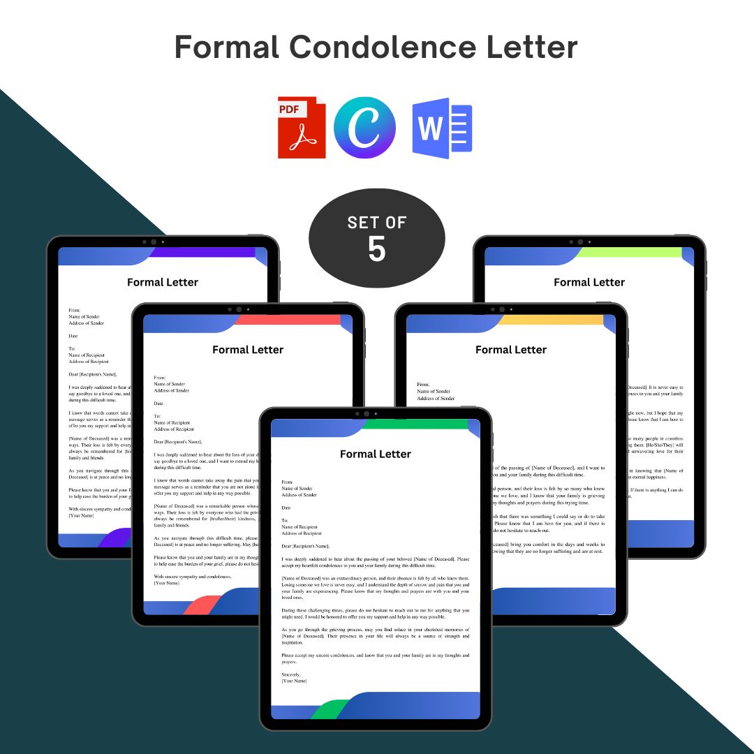 Formal Condolence Letter Sample Template with Examples