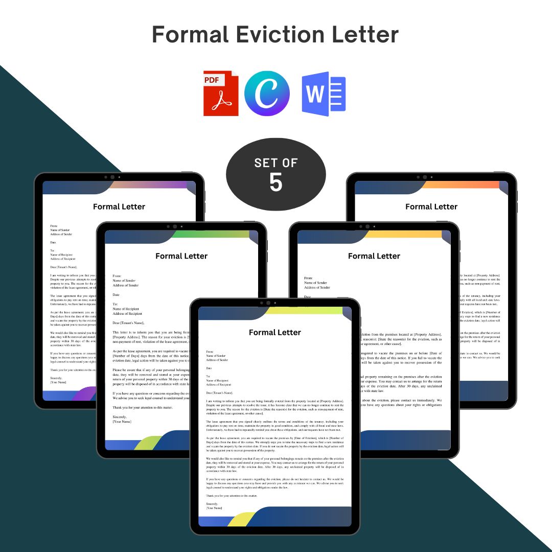 Formal Eviction Letter Sample Template with Examples