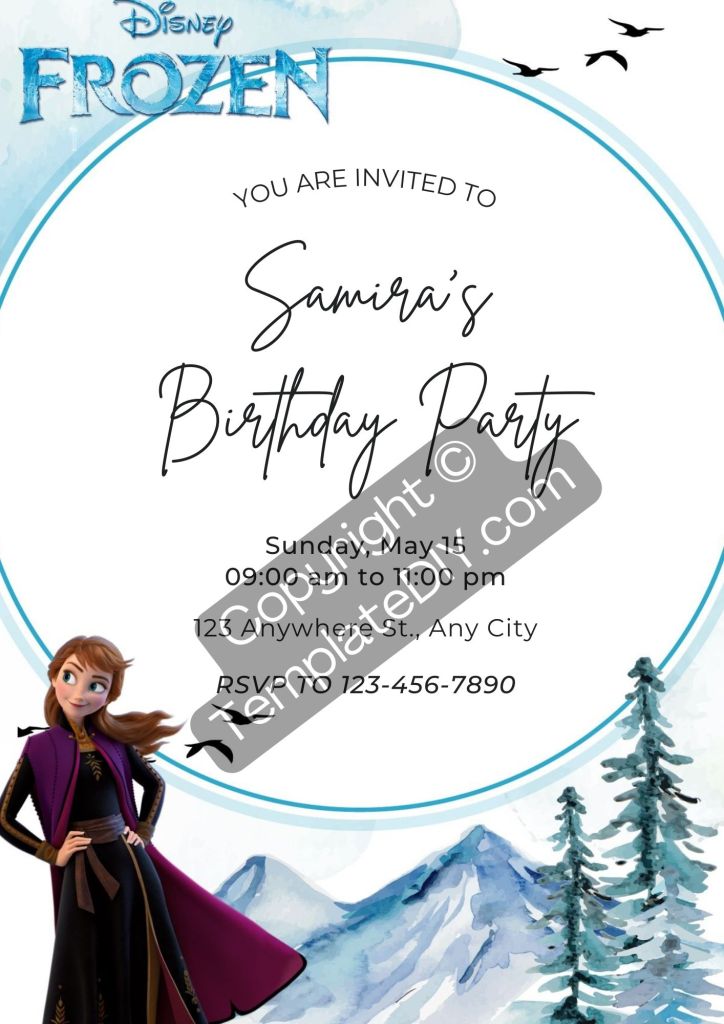 Frozen Invitation Template Blank Printable PDF, Word