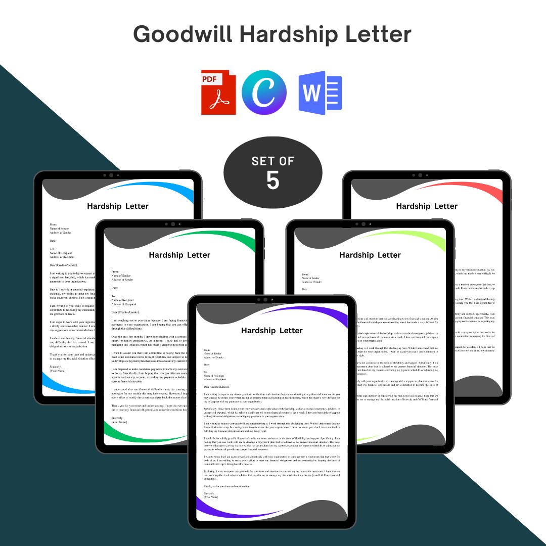 Goodwill Hardship Letter Sample with Examples [Word]