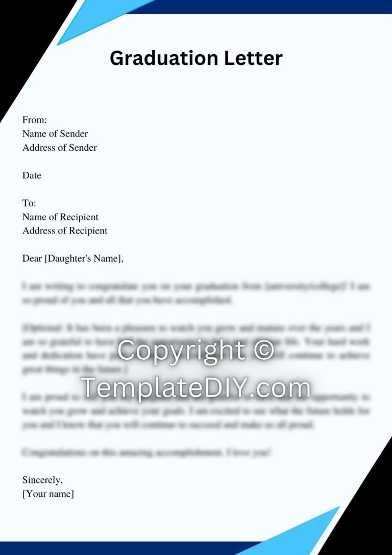 Graduation Letter to Daughter Sample Template with Examples