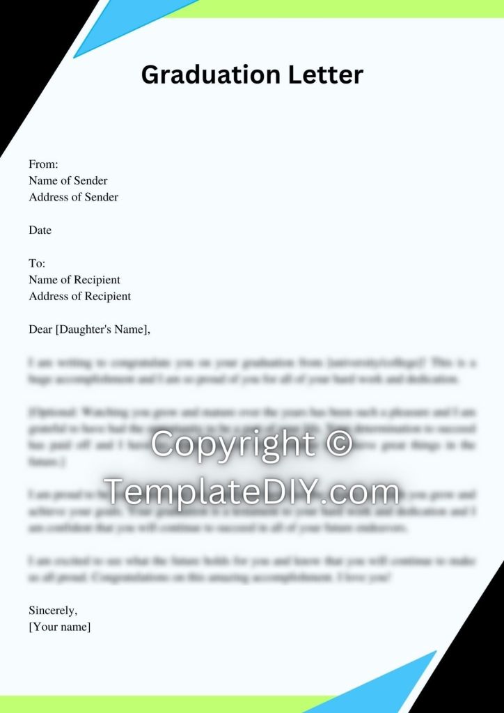 Graduation Letter to Daughter Sample Template with Examples