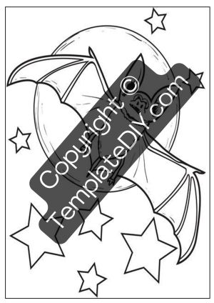 Halloween Bat Coloring Pages Template Printable PDF