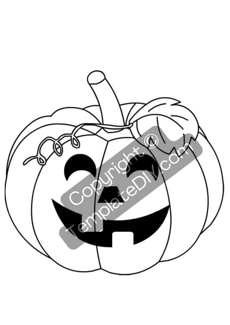 Halloween Pumpkin Coloring Pages Template Printable PDF